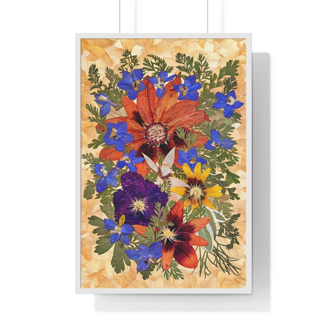 Pressed Flower Art Print, Extra Large Poster - Archival Paper, Dried ...