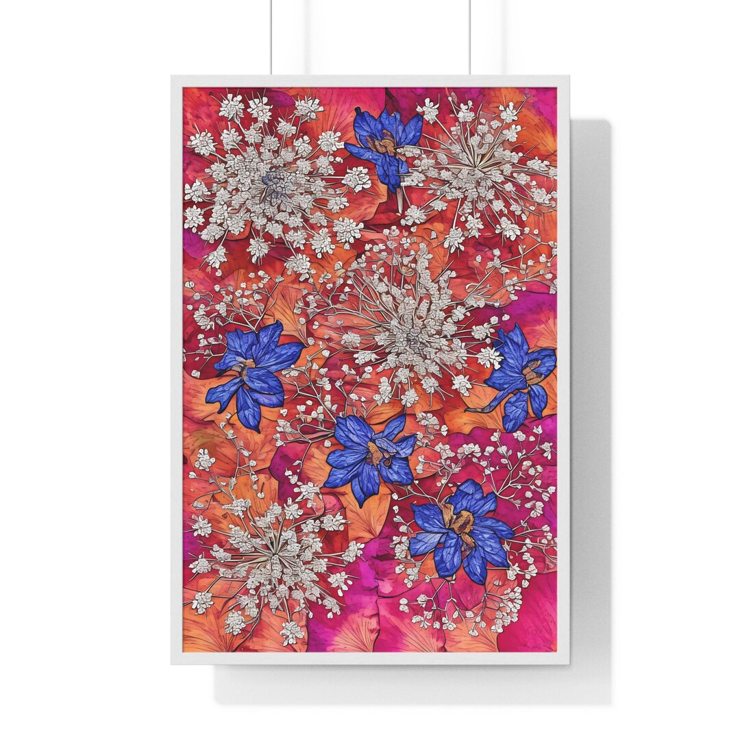 Pressed Queen Anne's Lace Art Print, Extra Large Floral Giclée Poster ...