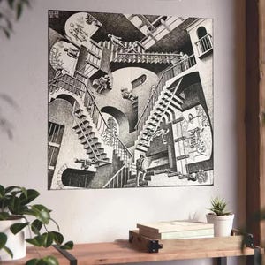 Maurits Escher Relativity, Instant Download, Surrealism Print, High ...