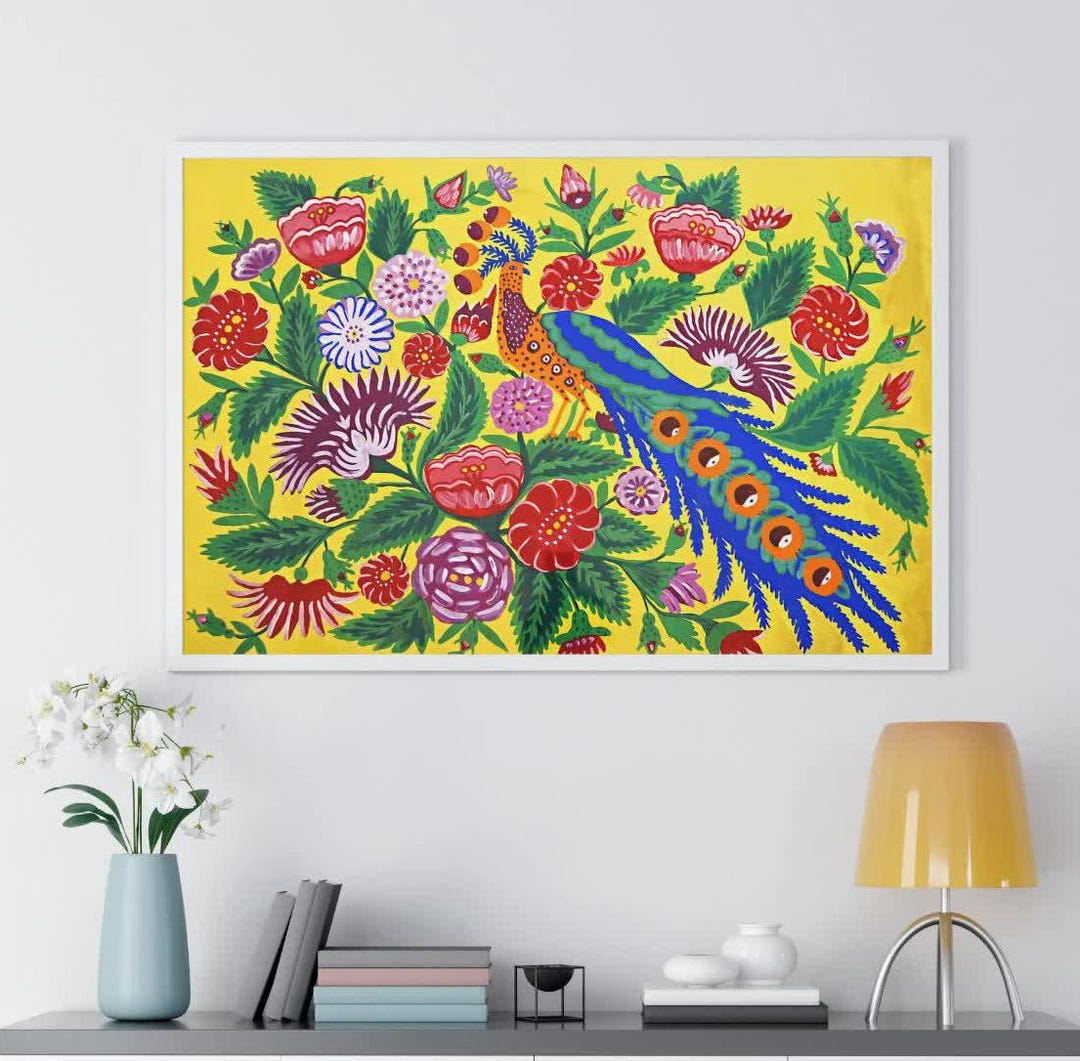 Premium Reproduction Fine Art Print of Maria Prymachenko's Bird ...