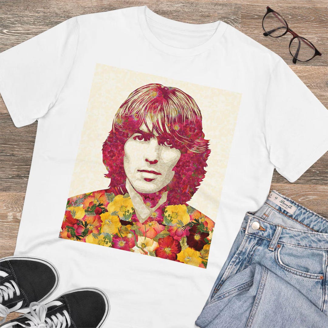 George Harrison T-shirt, Beatles Art Tee - Rock Legend Graphic Tee ...