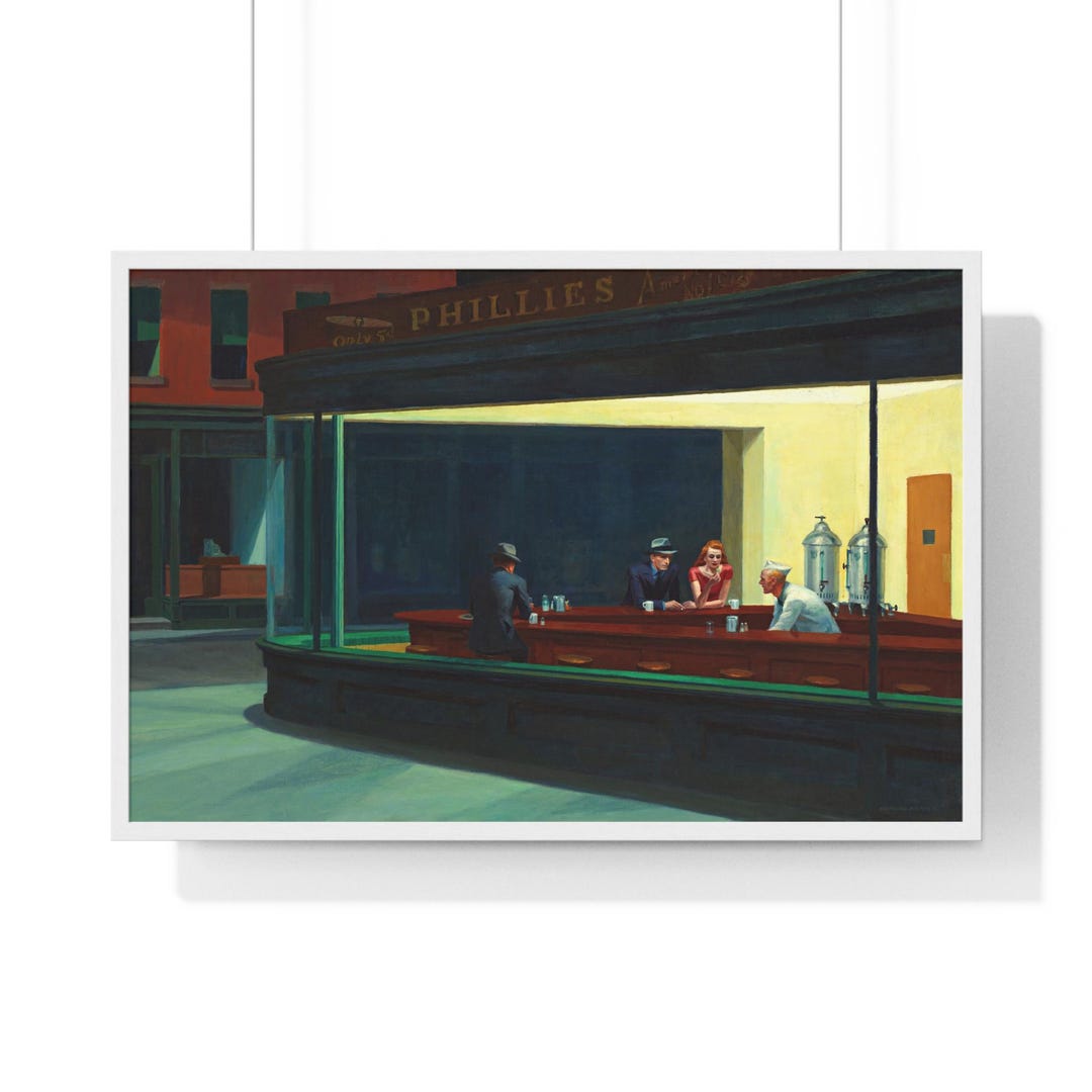 Edward Hopper Nighthawks Museum-grade Giclée Print Framed With Hanging ...