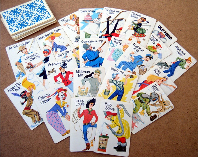 Vintage Old Maid Card Game Whitman Deck of Cards Alto Annie Freddie ...