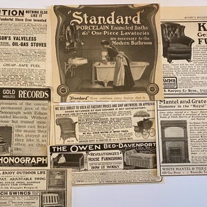 Early 1900's Magazine Ads -9 Small Cuts Advertisements Black and White ...