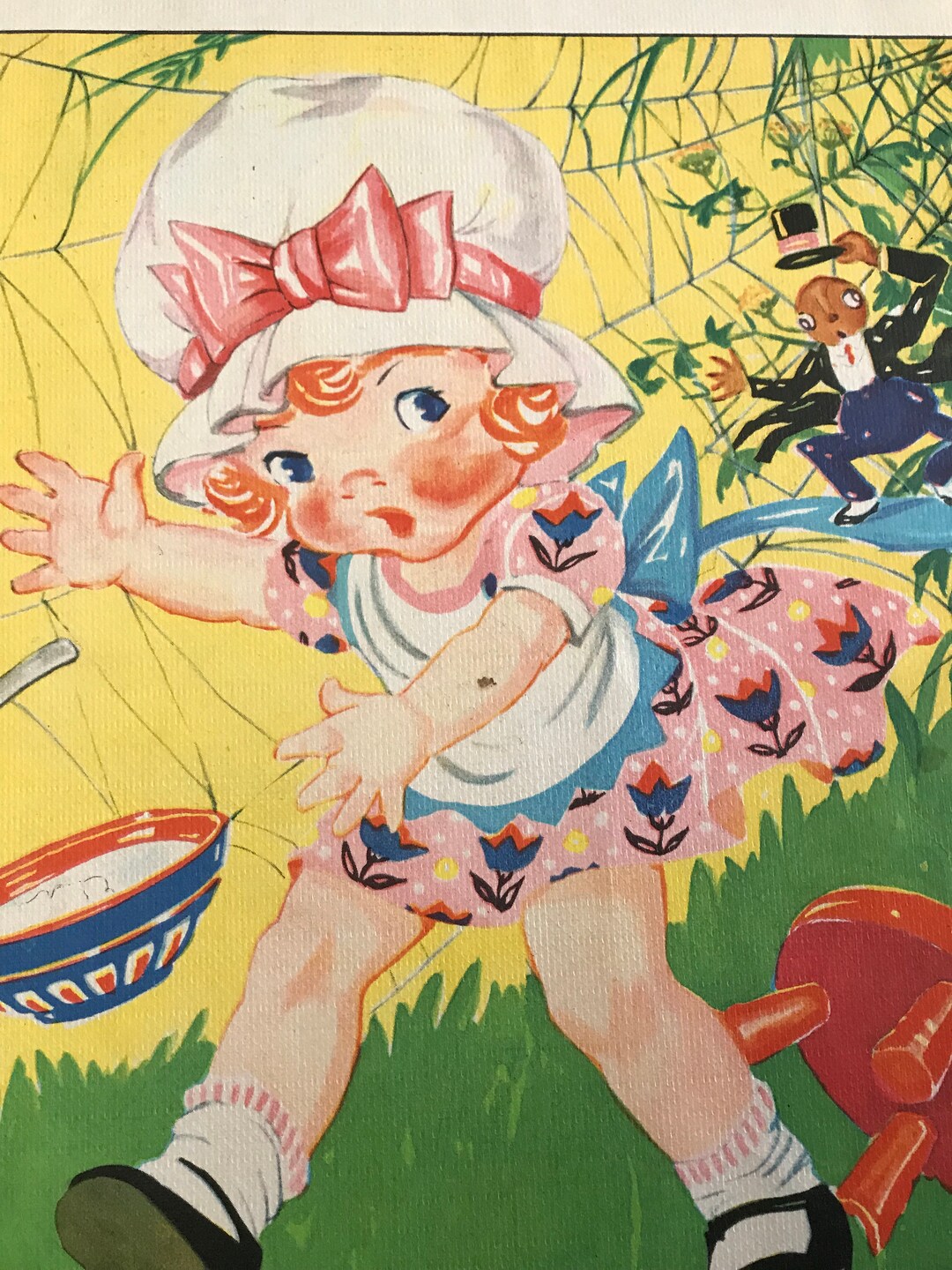Little Miss Muffett Vintage Book Plate Print, 1930s Children's ...