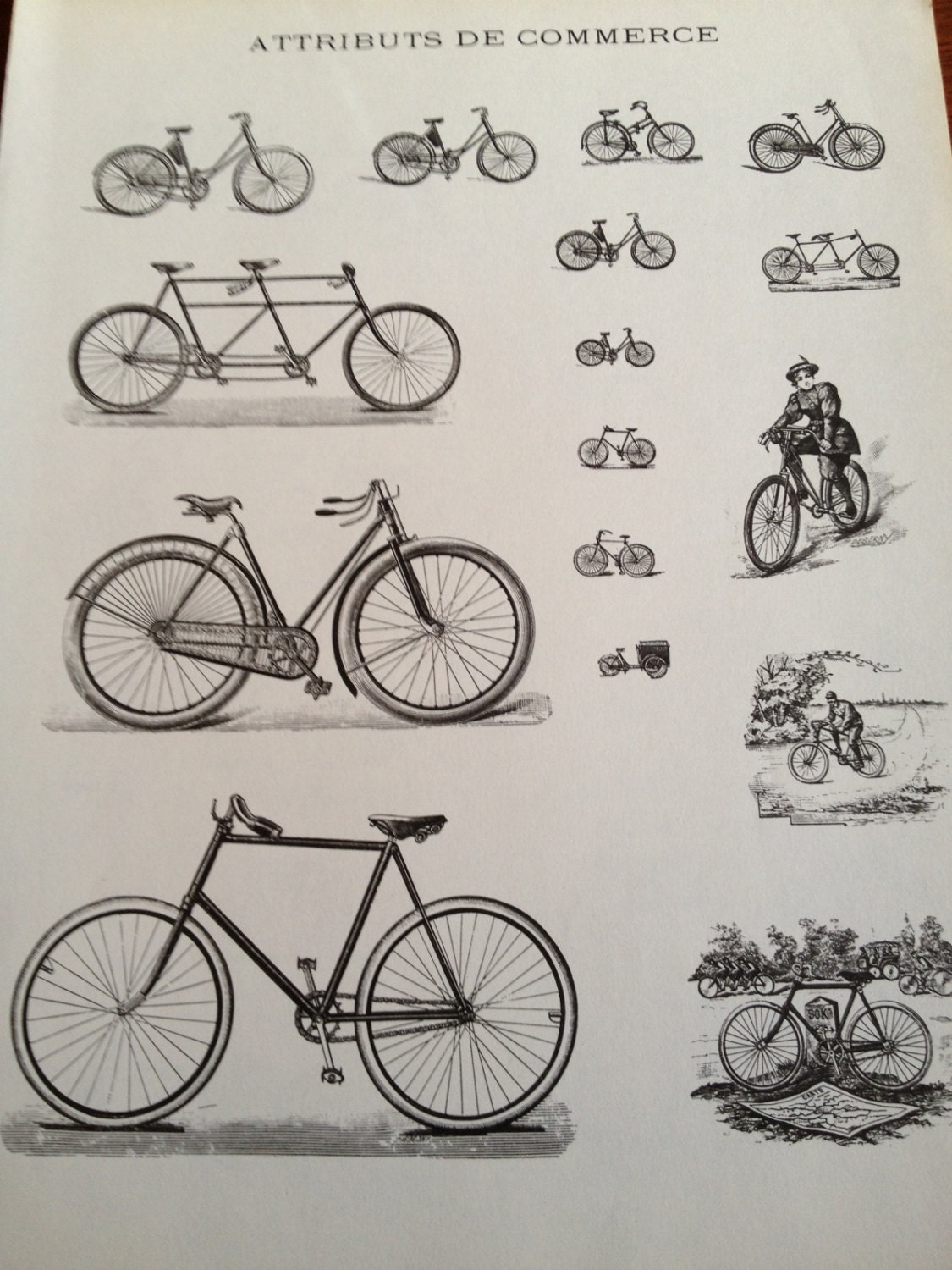 BICYCLES Vintage French Illustrations of French Advertising Art - Etsy