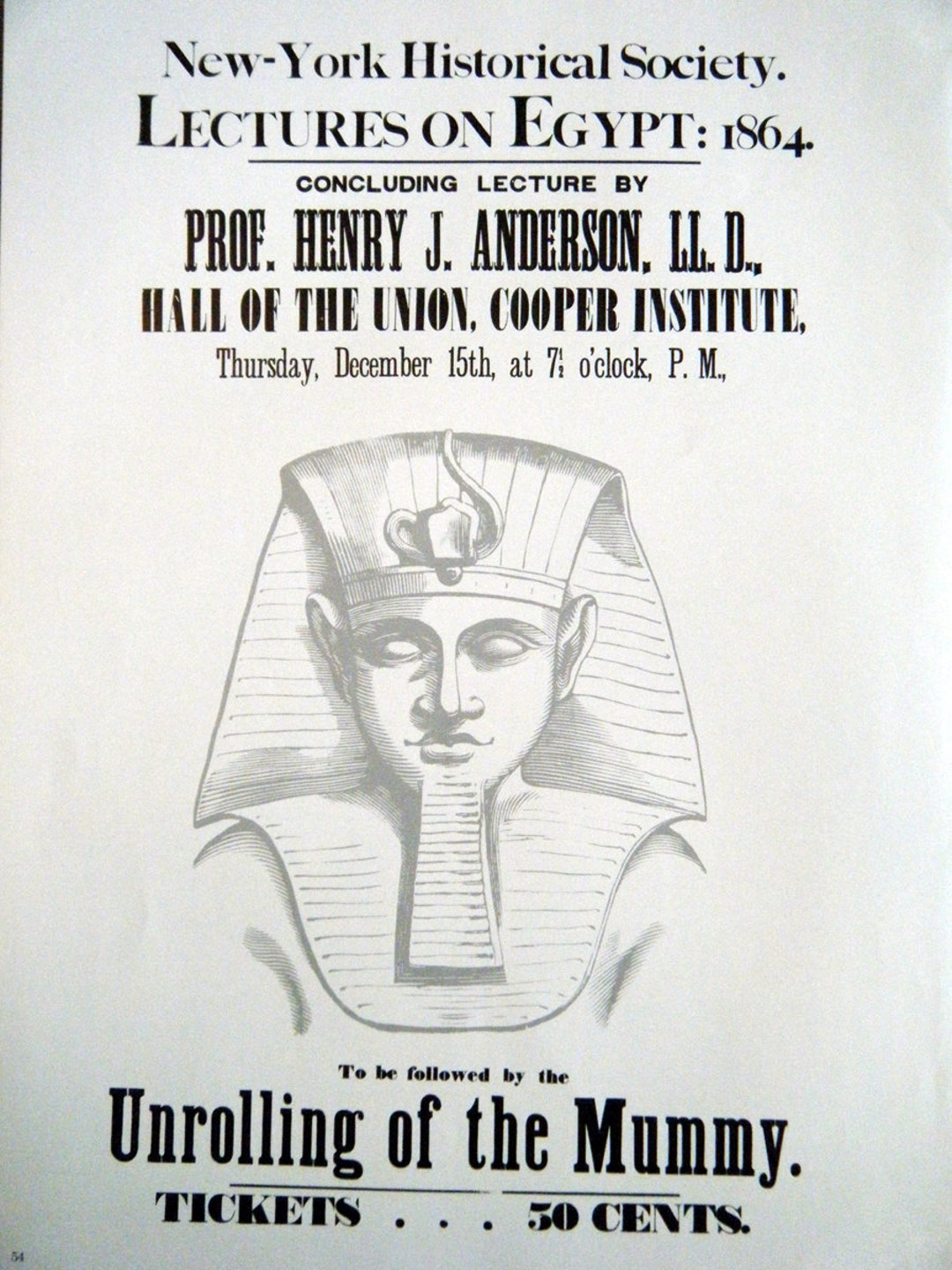 Vintage Egypt Lecture Poster, NY Historical Society Advertisement - Etsy