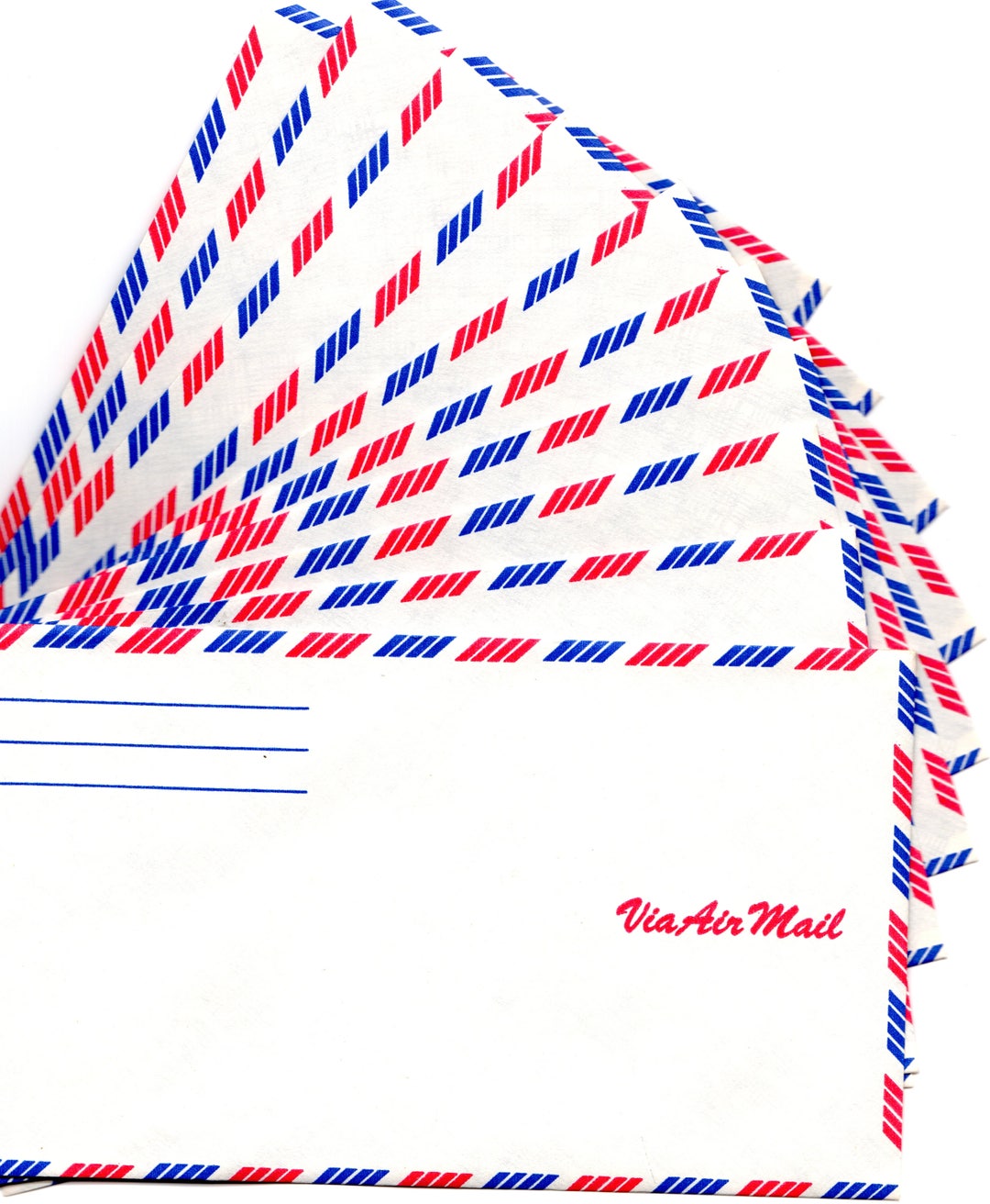 Set of 10 Air Mail Envelopes 10 Vintage via Airmail Small Envelopes Red ...