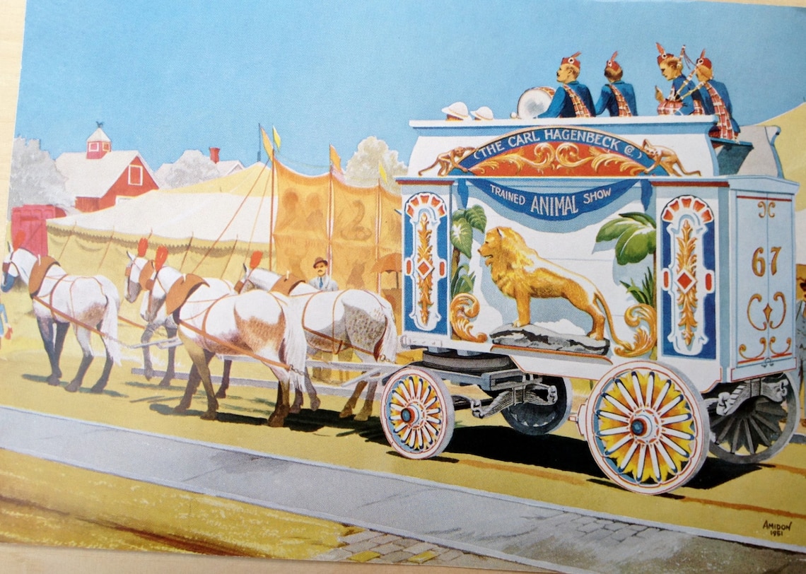 Vintage CIRCUS Parade Illustrations Prints - Etsy