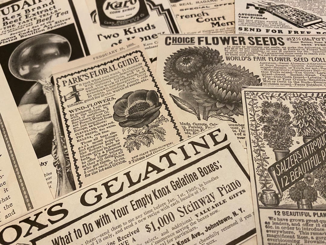 Early 1900's Magazine Ads -10 Small Cuts Advertisements Black and White ...