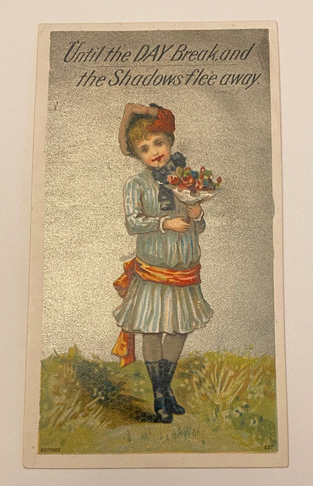 Until the Day Break and the Shadows Flee Away Antique Card Victorian ...