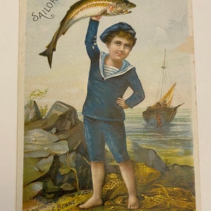 The Sailor Boy Antique Trade Card 3-1/4 X 4-3/4 Scott’s Emulsions Great ...