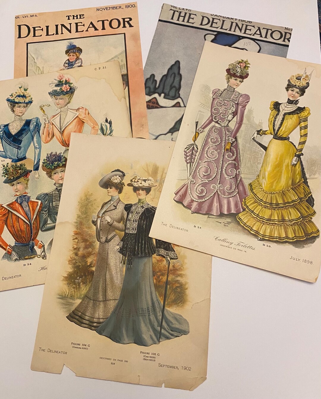 1898-1902 Ladies Fashion Prints Antique Print Delineator Magazine Pages ...