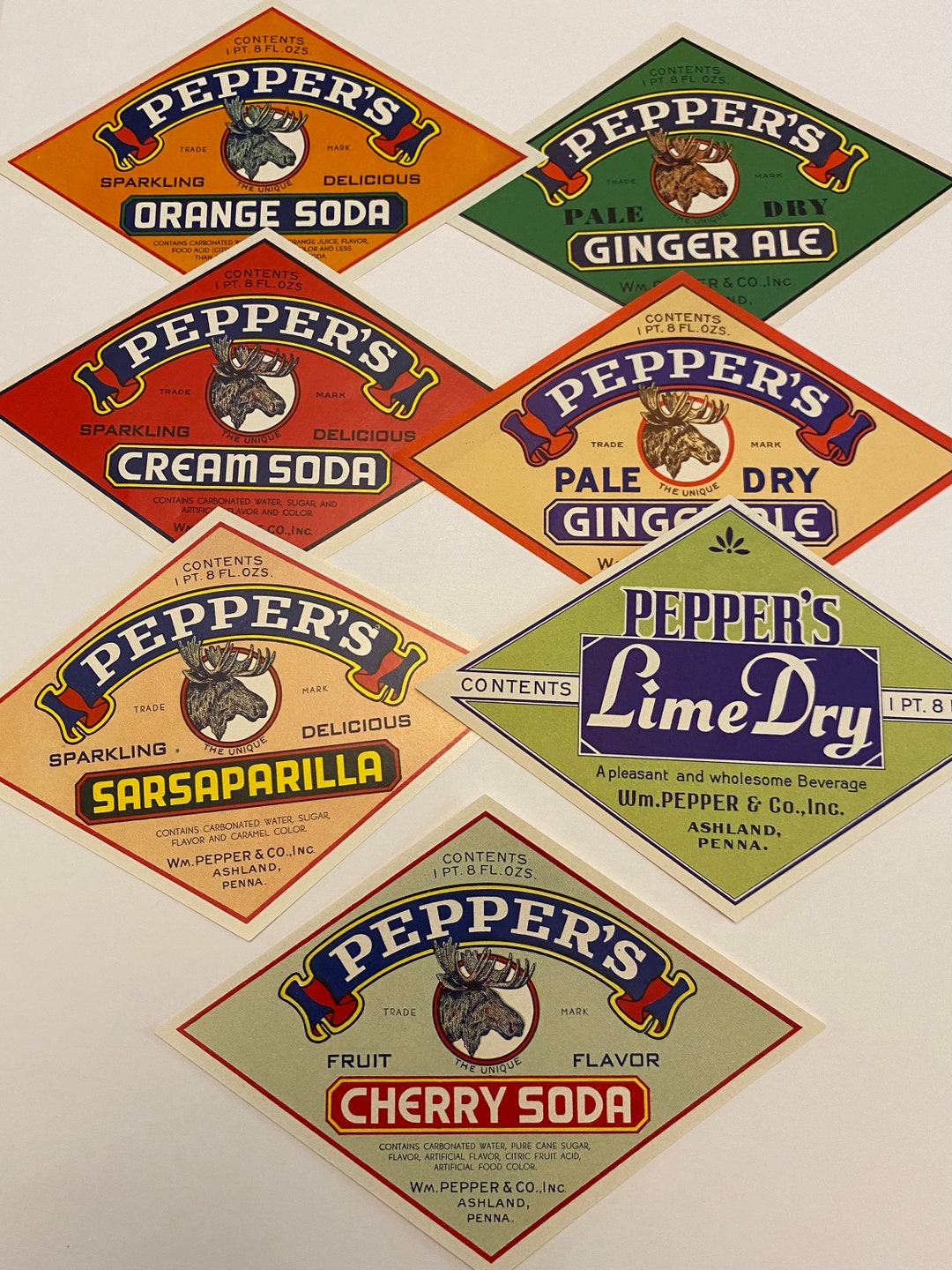 Vintage Soda Labels Moose Head Penn Lot of 7 - Etsy