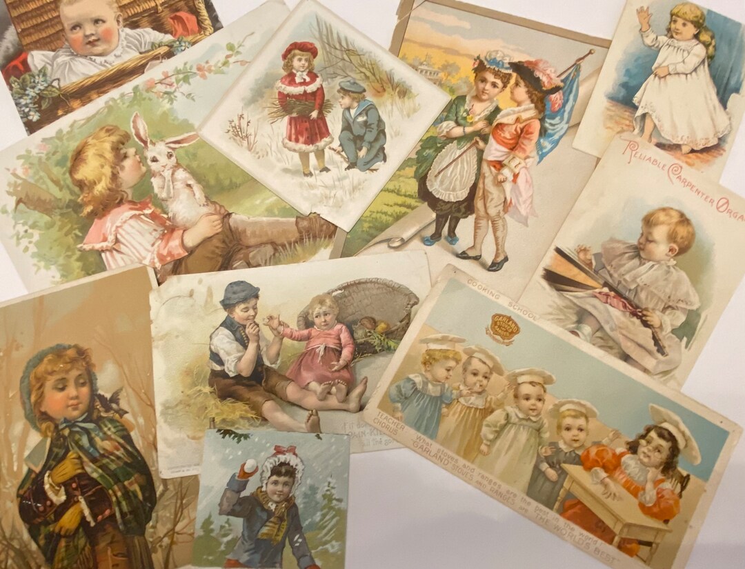 Lot of Antique Victorian Trade Cards Ephemera Scrapbooking - Etsy