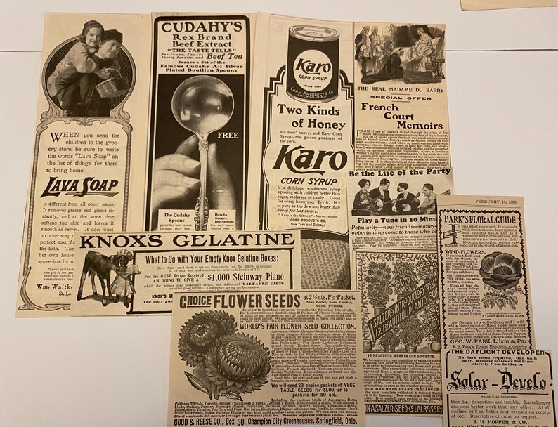 Early 1900's Magazine Ads -10 Small Cuts Advertisements Black and White ...