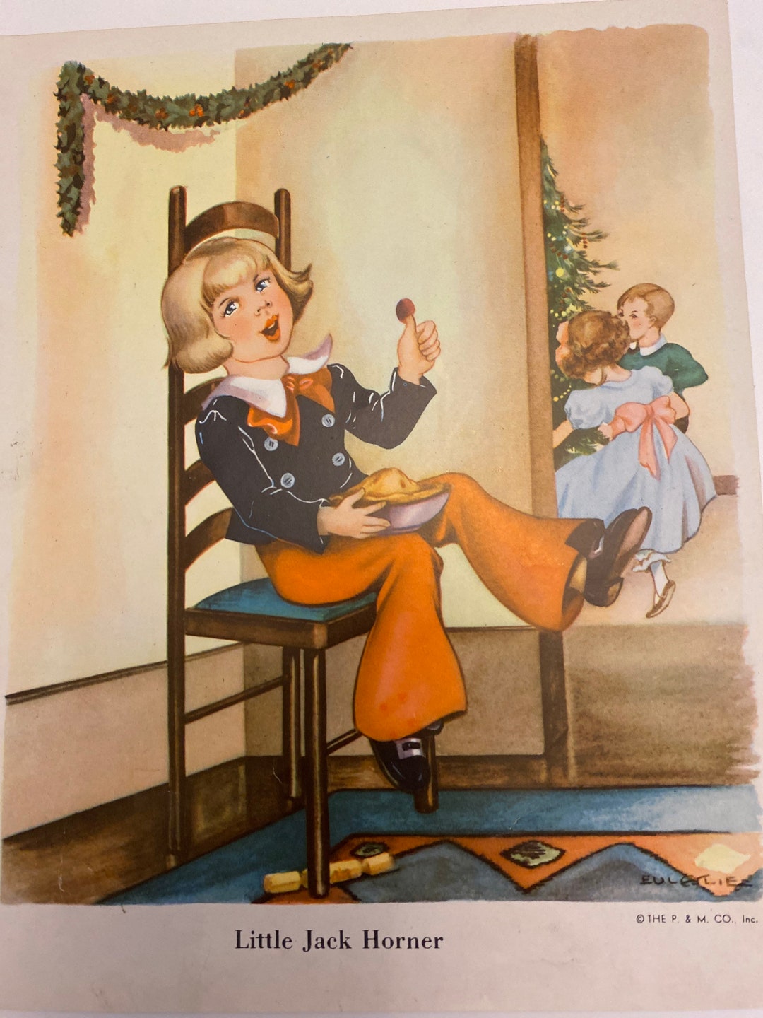 Little Jack Horner Mother Goose Nursery Rhymes Illustration by Eulalie ...