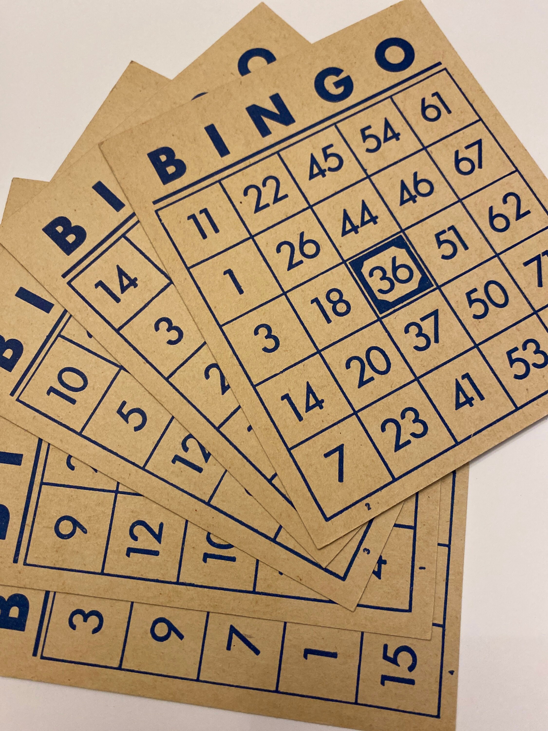 Kits & How To Set of 6 Vintage Bingo Lotto Cards Blue Scrapbook DIY ...