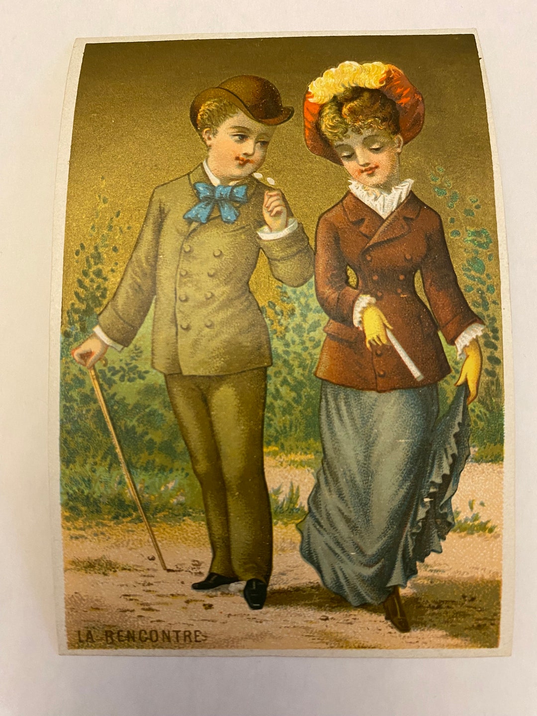 Antique French Trade Cards Set of 6 Couples Courting to Quarreling to ...