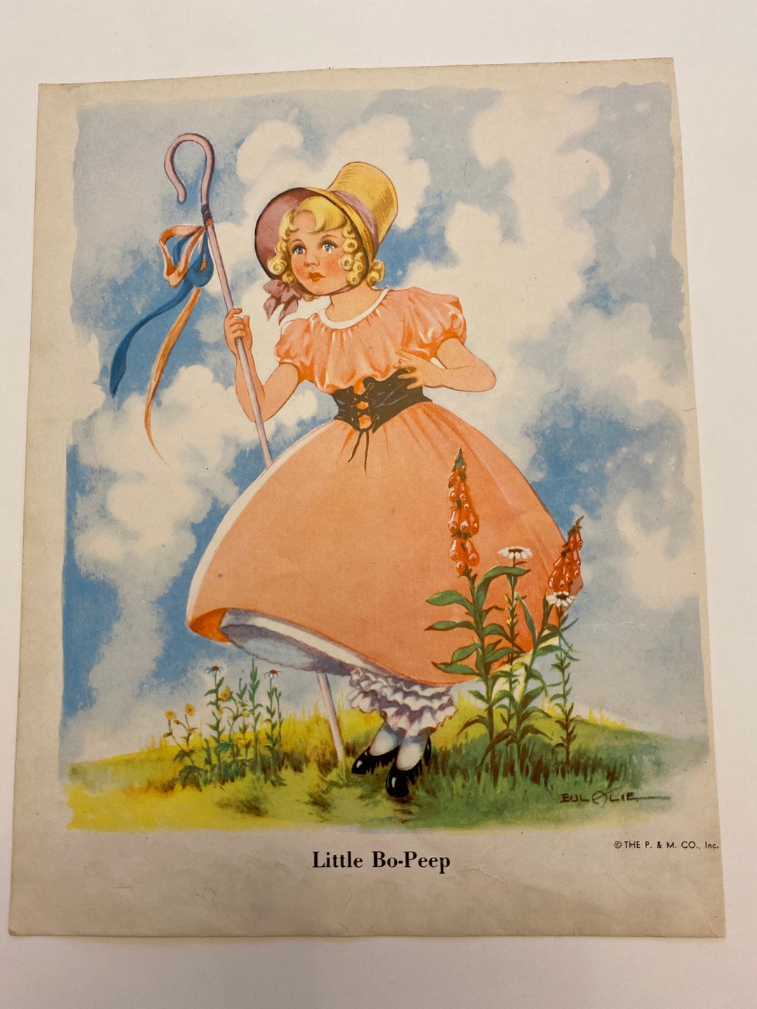 Little Bo Peep Mother Goose Nursery Rhymes Illustration by Eulalie - Etsy
