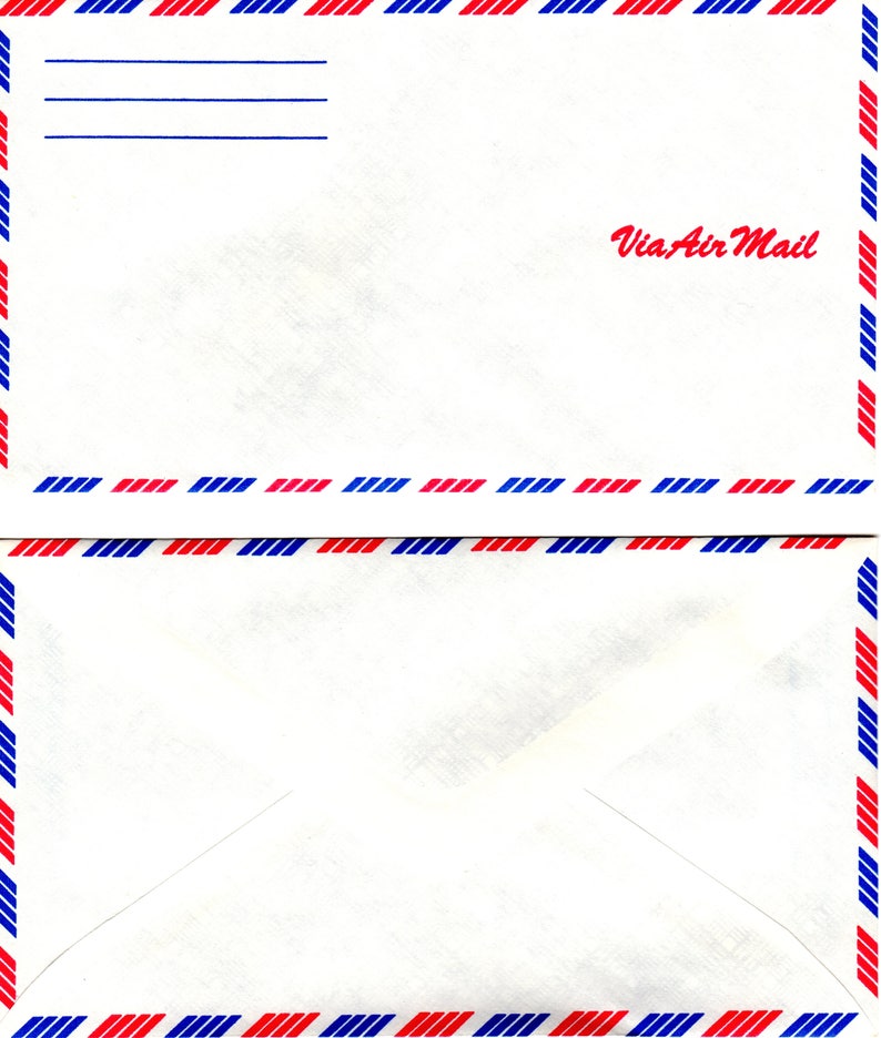 Set of 10 Air Mail Envelopes 10 Vintage via Airmail Small Envelopes Red ...