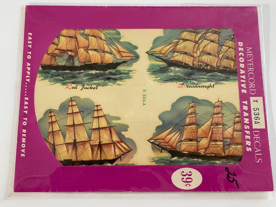 SHIPS Sealed Vintage Decals 1850s Extreme Clipper Ships Transfer ...