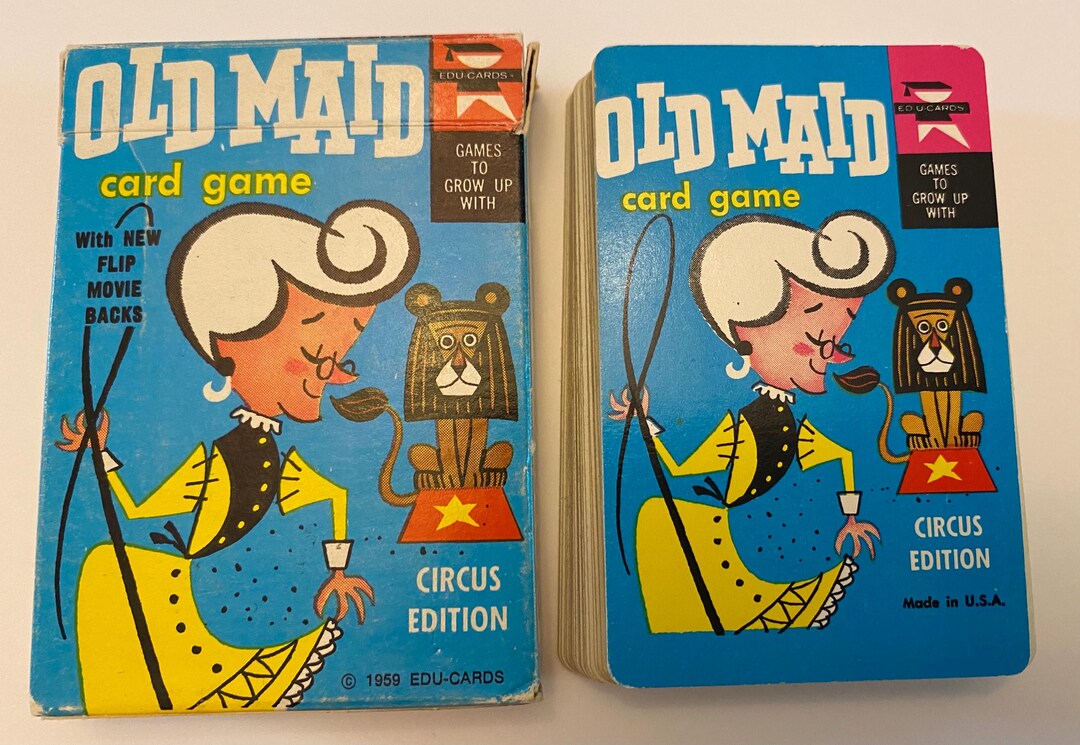 Old Maid Circus Edition 1959 Vintage Playing Cards Complete Deck With ...