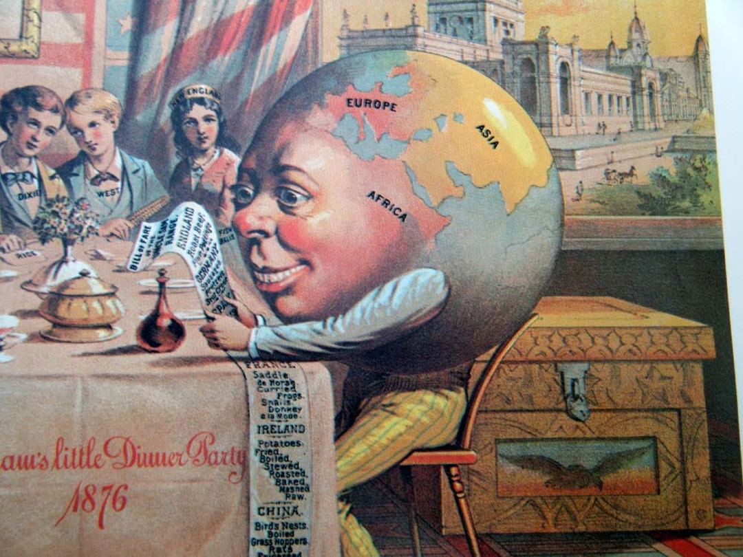 Vintage Uncle Sam's Dinner Party Poster, 1876 Advertising Art - Etsy
