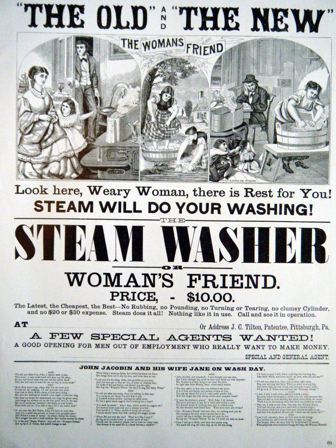 Steam Washer Vintage Advertising Poster, 1870s Book Plate - Etsy