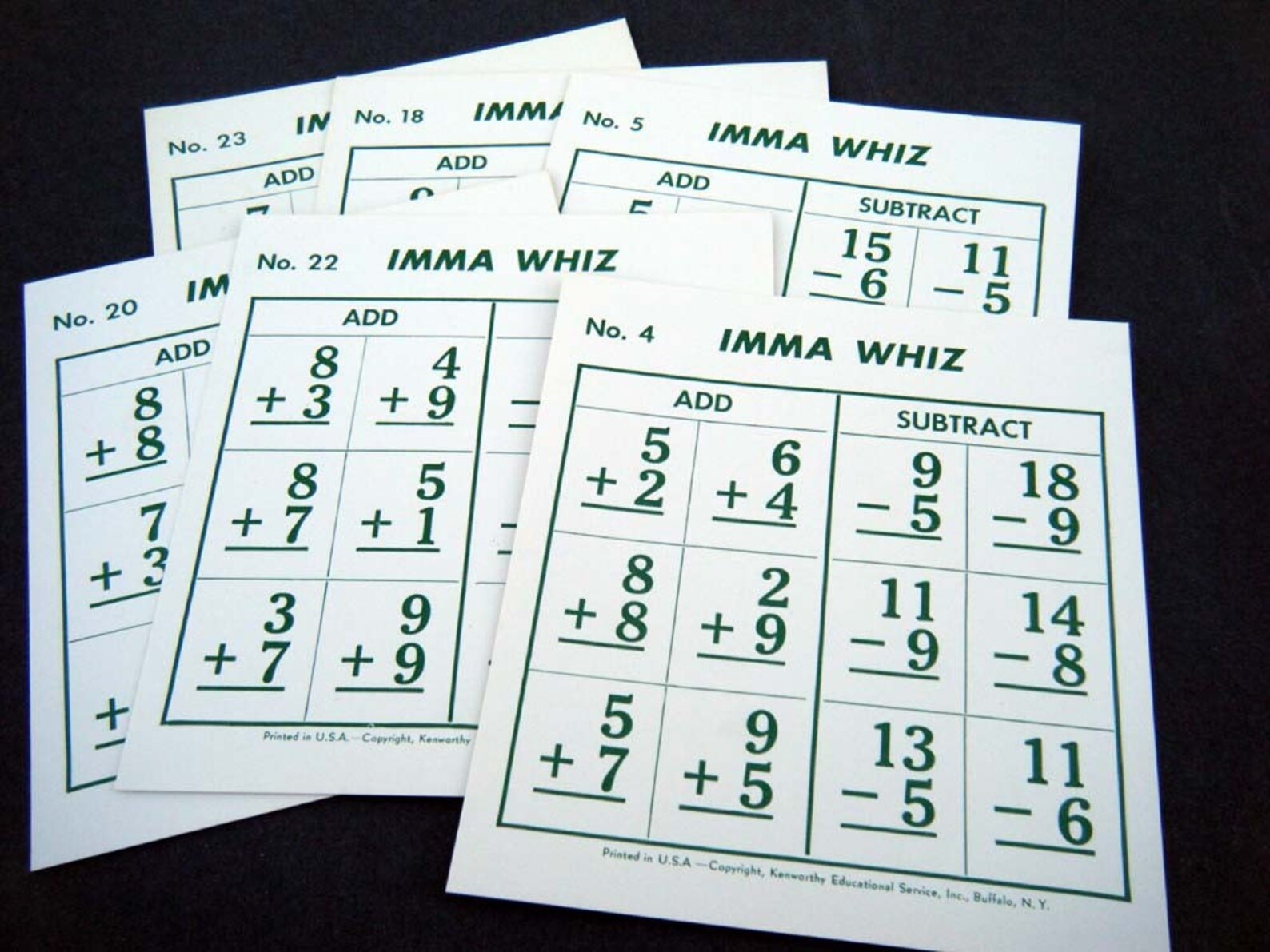 IMMA WHIZ Vintage Math Flash Cards for Mixed Media | Etsy