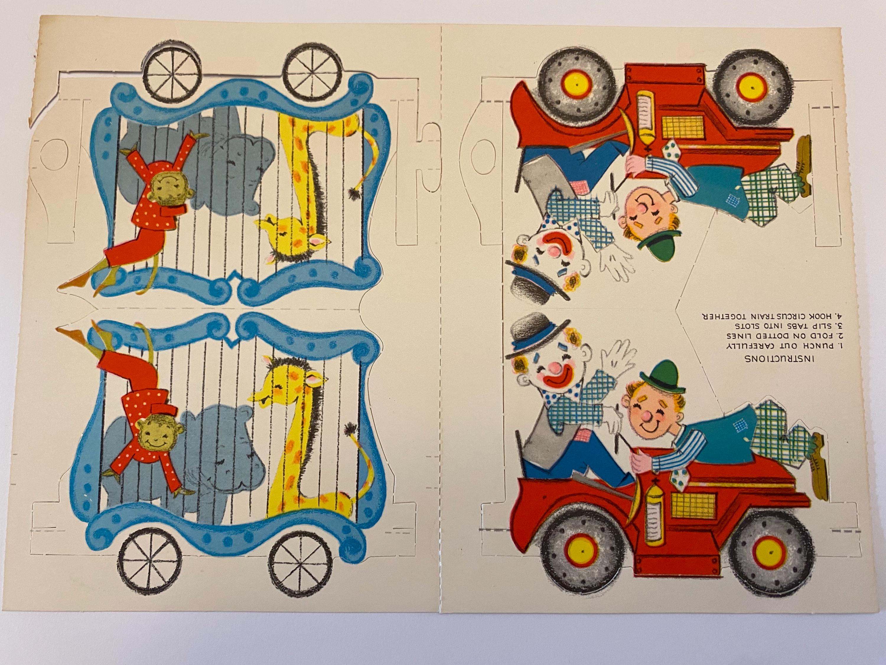 Vintage CIRCUS Train Cut Outs Decorating Circus Party Decorations ...