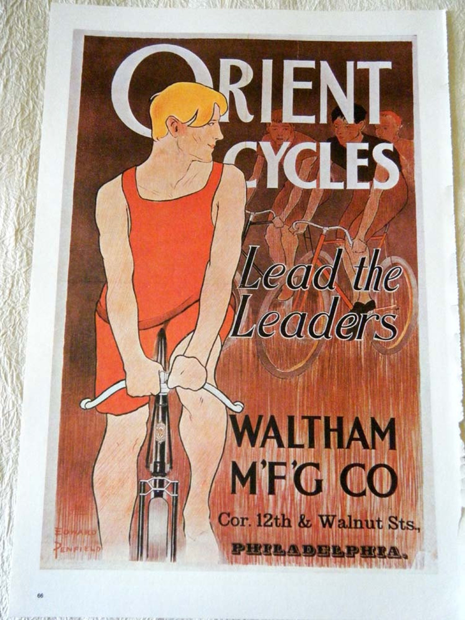 Vintage Bicycle Poster 1900s Orient Cycles / Clement Bicycles Poster ...