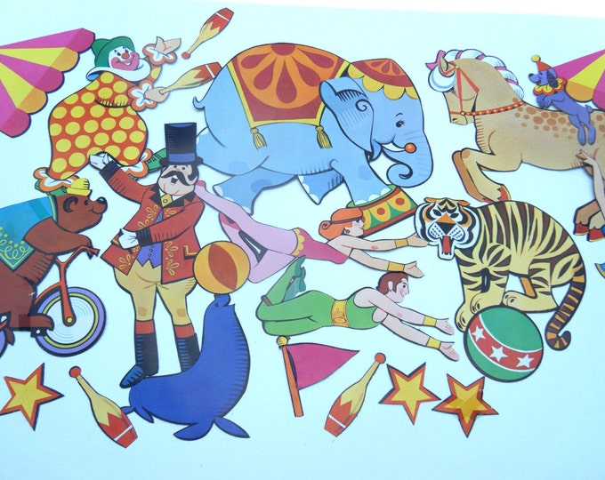 Vintage Lot of CIRCUS Cut Outs for Decorating Walls or Circus Party ...