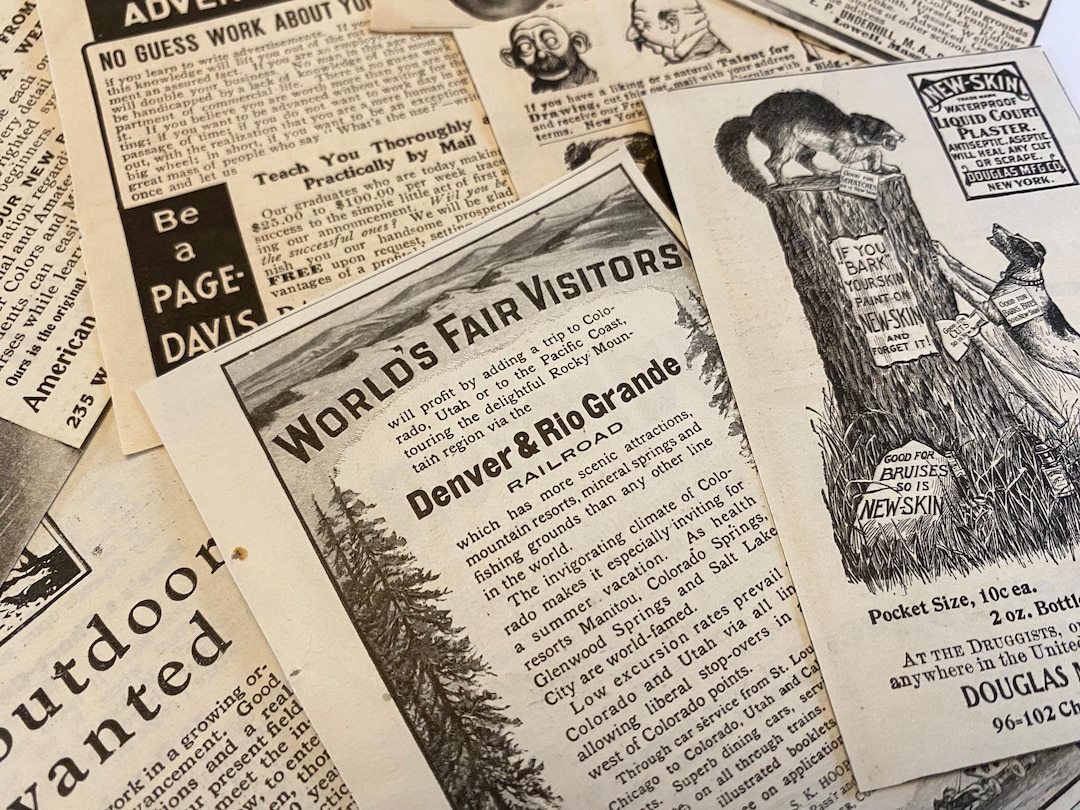 Early 1900's Magazine Ads -8 Small Cuts Black and White Advertisements ...
