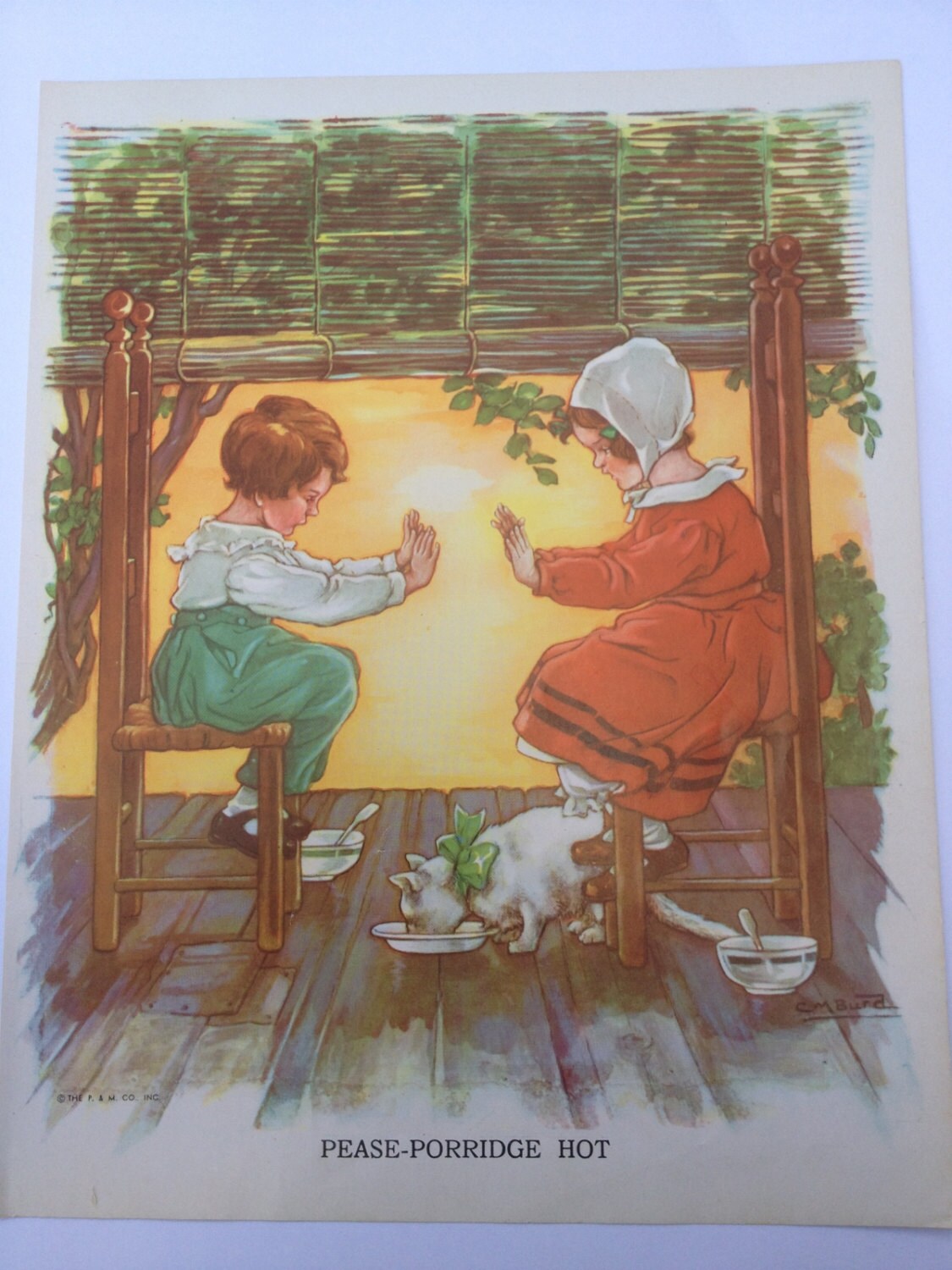 Pease-porridge Hot A Clara M Burd Vintage Print 1930s Childrens Book ...