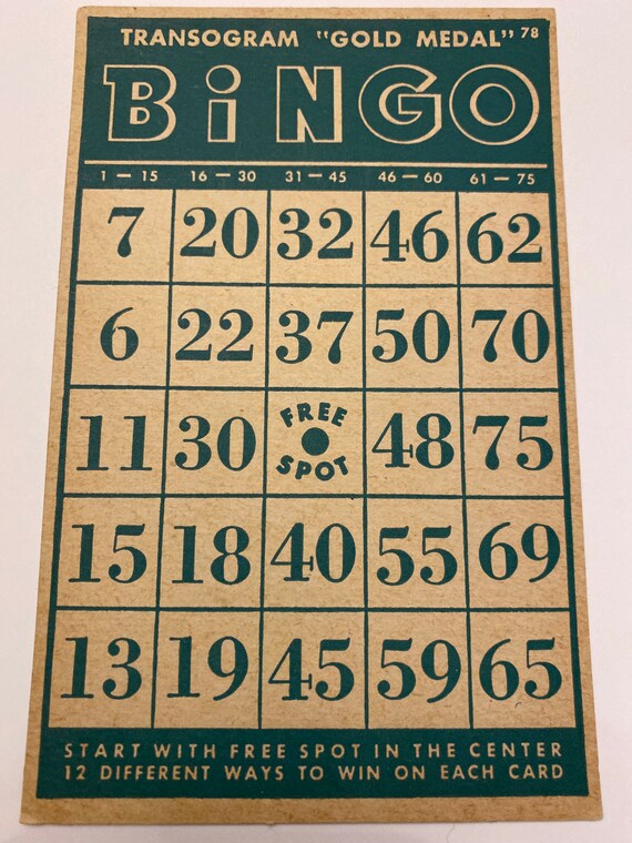 Vintage Bingo Cards