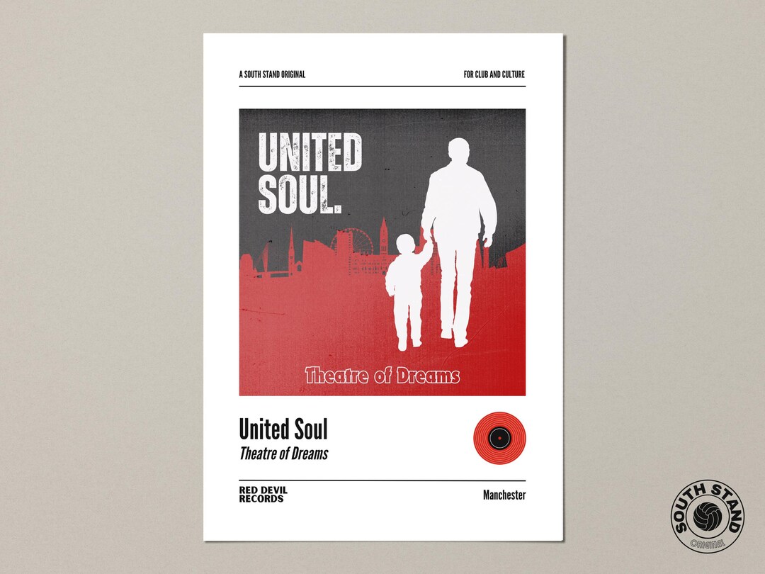 Manchester United Themed Album Cover Print (A4, A3, A2) - Etsy
