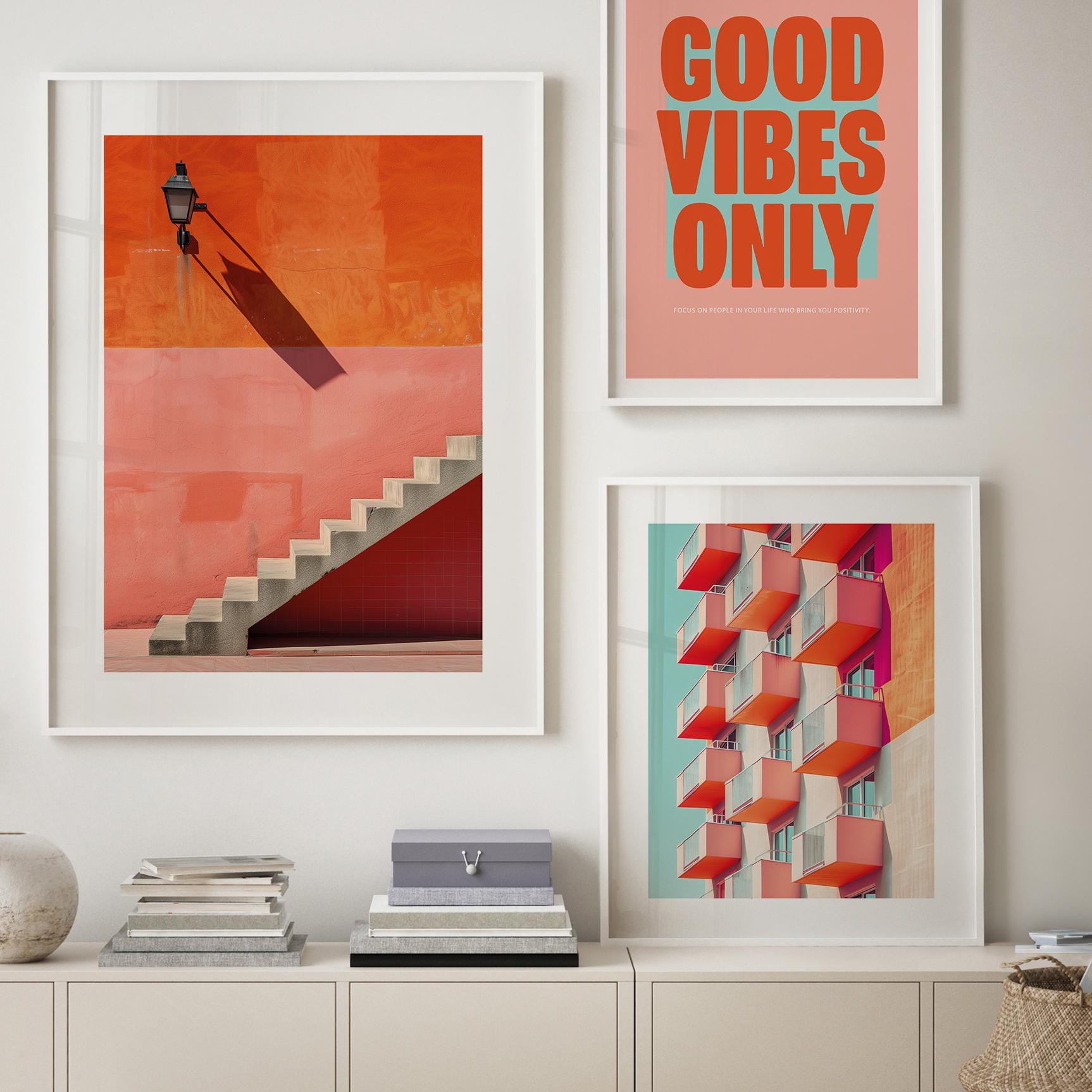 Poster Good Vibes Only, Print Typography Aestethic Wall Art Trendy ...