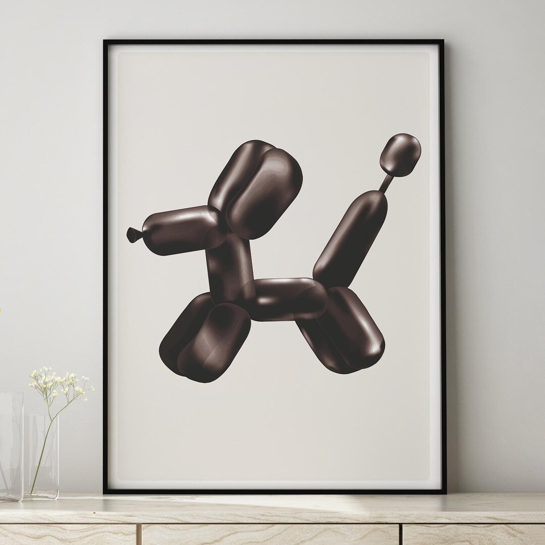 Poster Balloon Dog Black, Scandi Hygge Minimalismus Colorful, Wallart ...