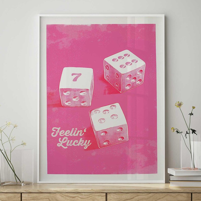 Poster Feelin' Lucky Aestethic Wall Art Trendy Retro Modern Design ...
