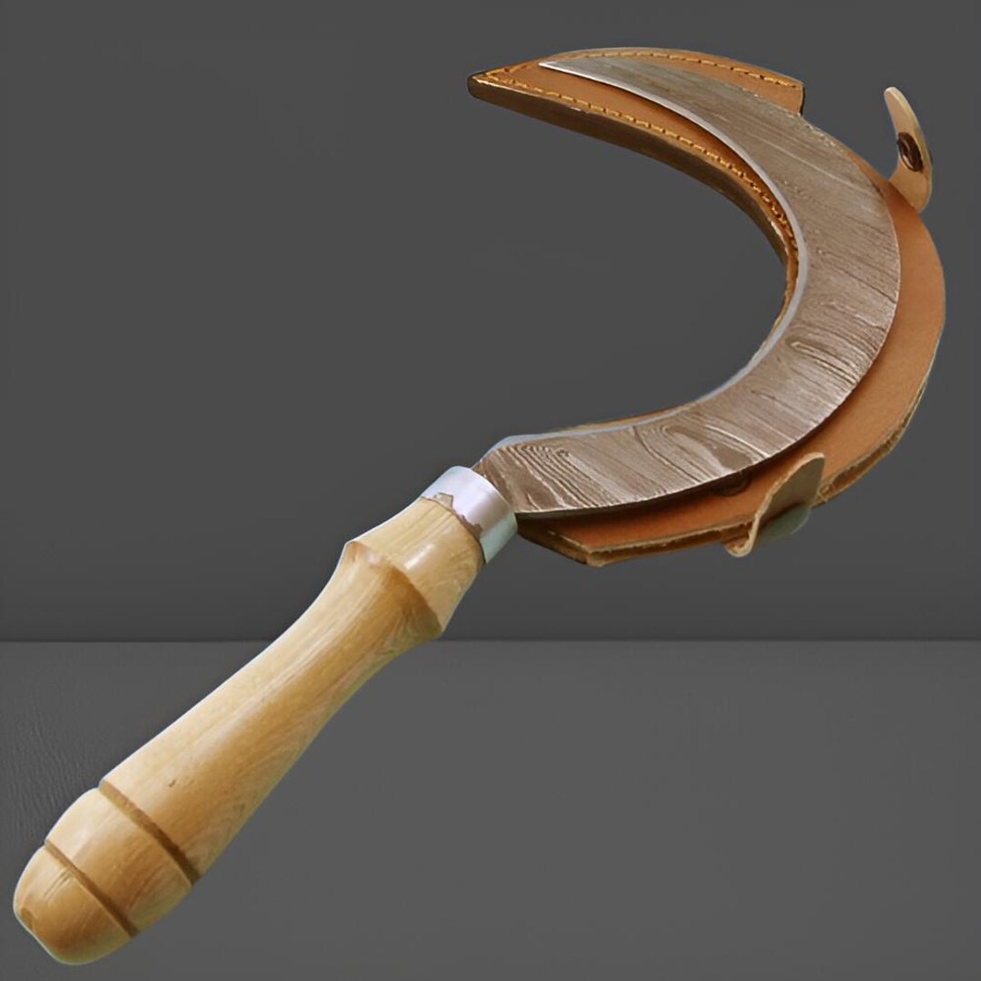 Handmade Damascus Sickle Weeder Scythe Antique Sharp Farming Hand Tool ...