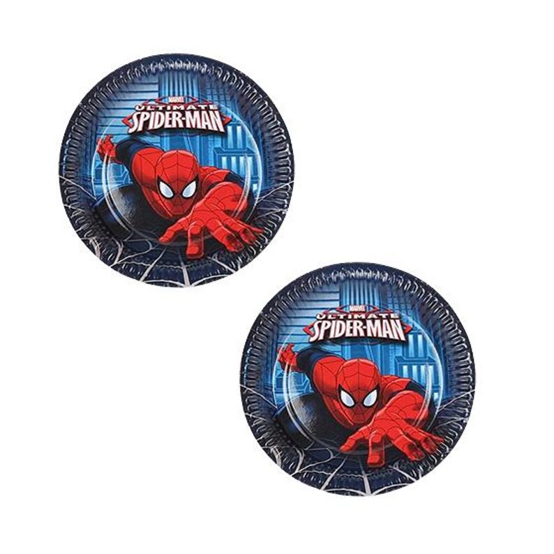 Spiderman Round 23cm Paper Plates Pack of 8 - Etsy