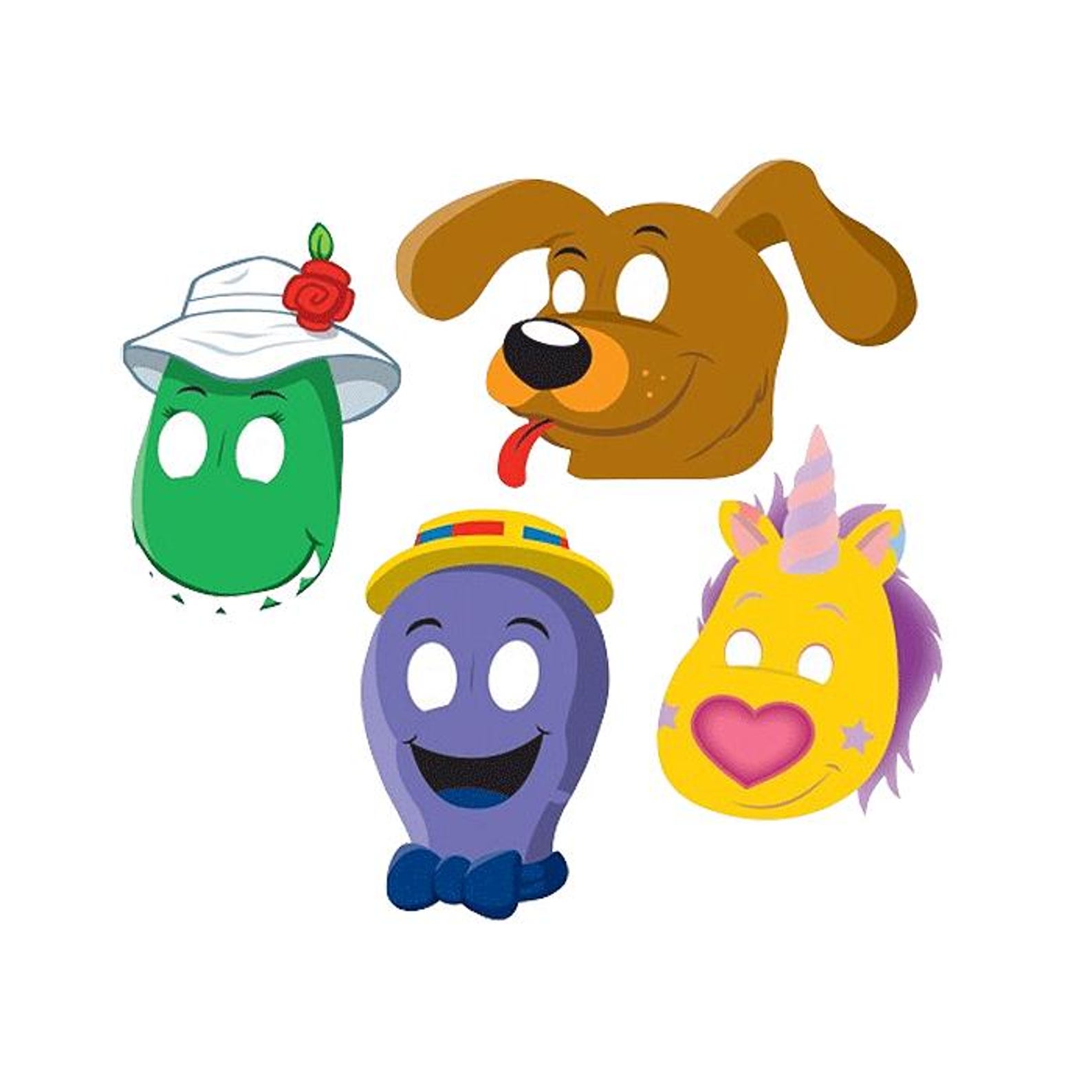 Wiggles Party Paper Masks Pack of 8 - Etsy