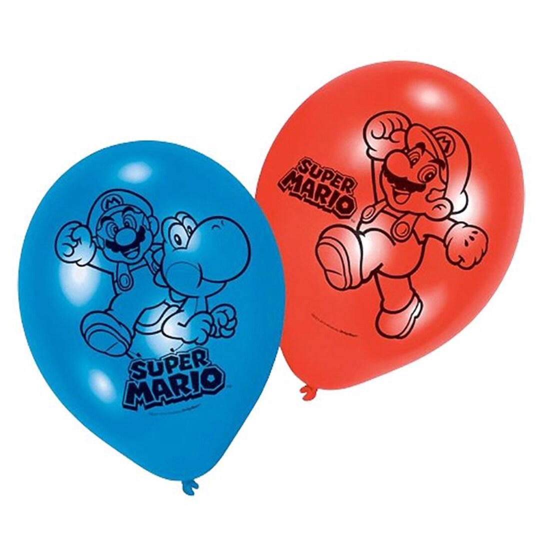 Super Mario Balloons Pack of 6 - Etsy