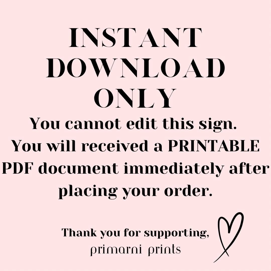 Entry Fee One Shot Printable Party Sign | Pink and Red | Instant PDF - Etsy