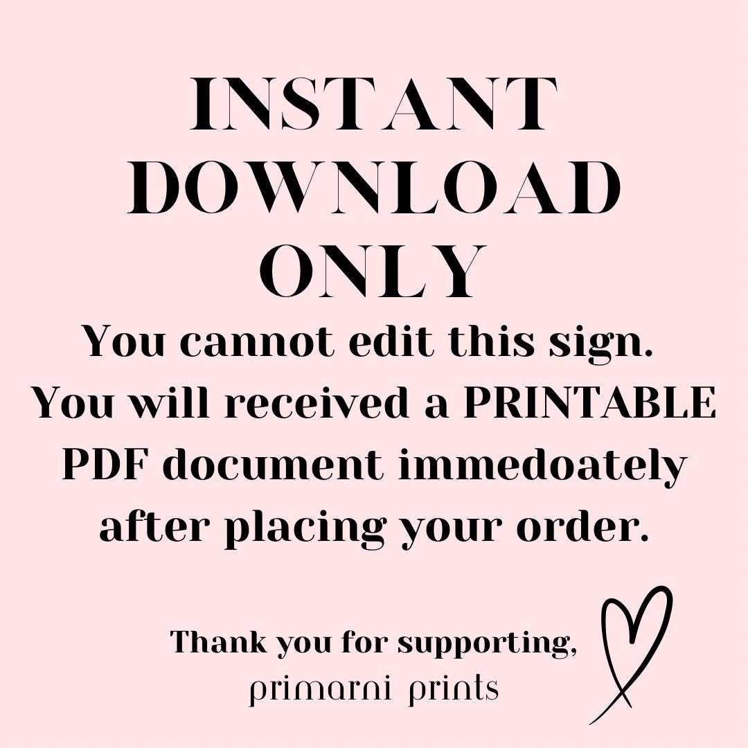 Entry Fee One Shot Printable Party Sign Black and White Instant PDF - Etsy