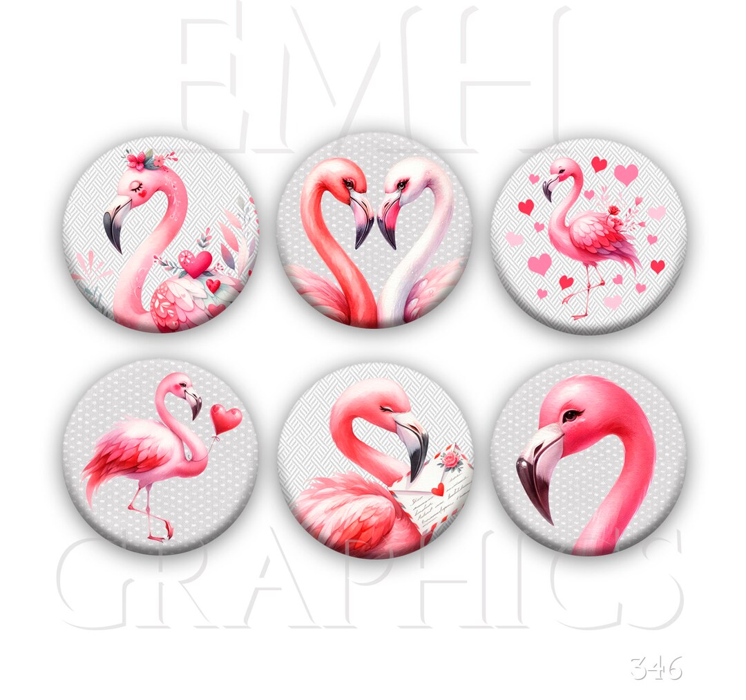 Valentine Magnets, Pink Flamingo Fridge Magnets, Kitchen Art,tropical ...