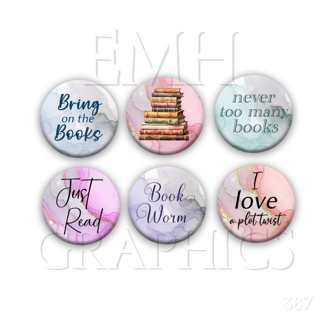 Book Lover Magnets, Gift for Reader, 1.5" Set of Six, Book Club Gift ...