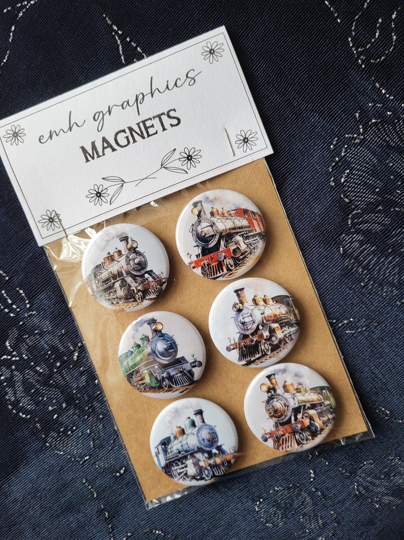 Train Magnets, Steam Locomotive Train Refrigerator Magnets, Kitchen ...