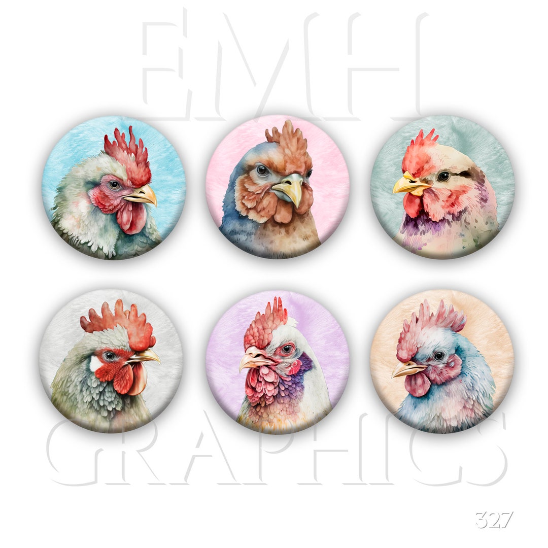 Chicken Fridge Magnets, Farm Theme Refrigerator Magnets, Roosters and ...